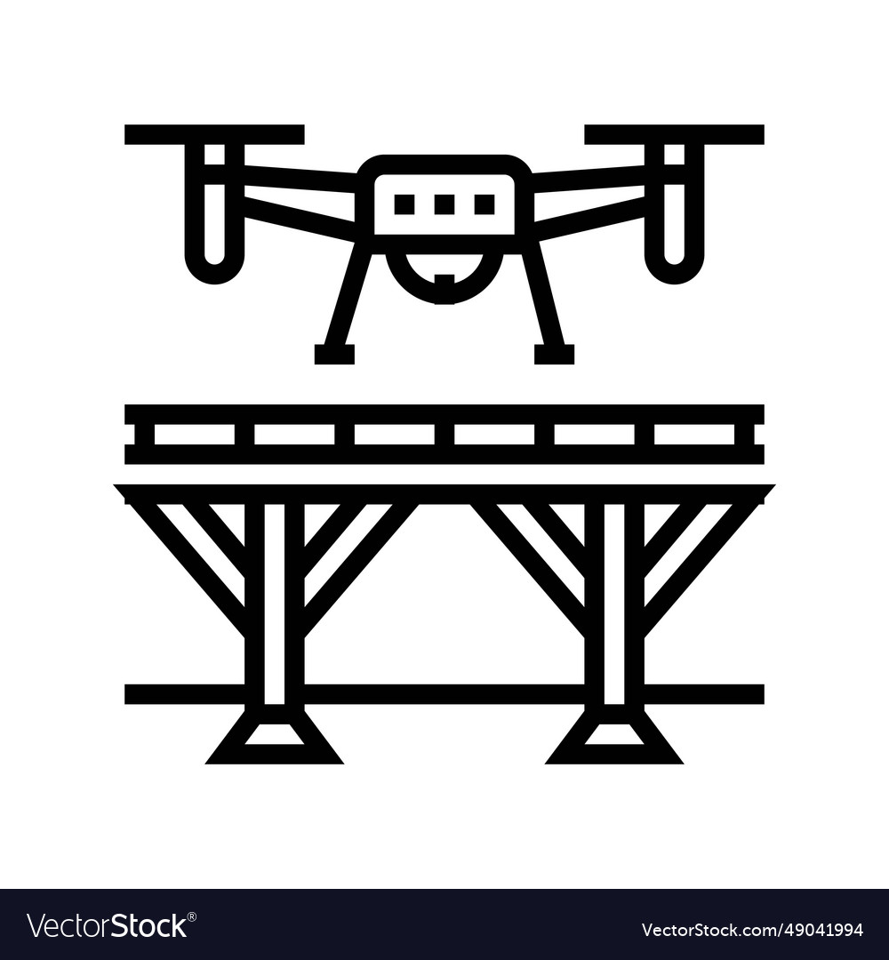 Bridge inspection drone line icon Royalty Free Vector Image Bridge inspection drone line icon Royalty Free Vector Image