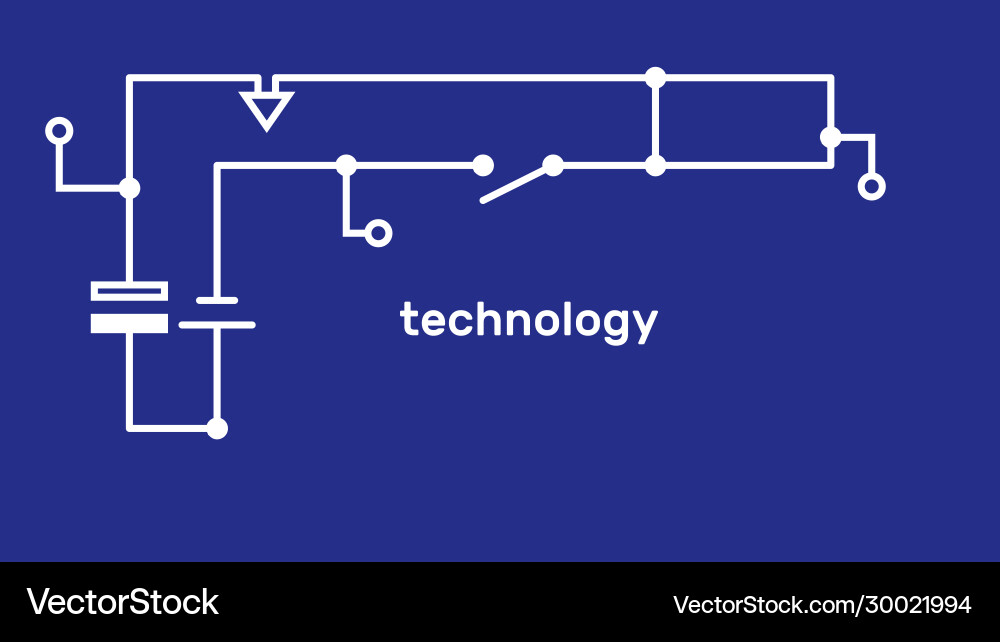Electronic circuit scheme technology concept Vector Image