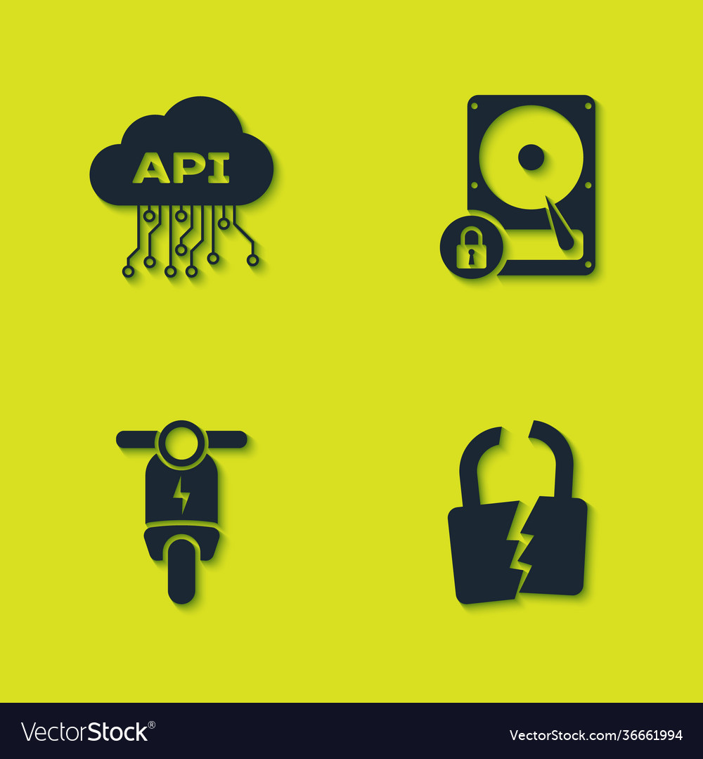 Set Cloud Api Interface Broken Or Cracked Lock Vector Image set-cloud-api-interface-broken-or-cracked-lock-vector-image