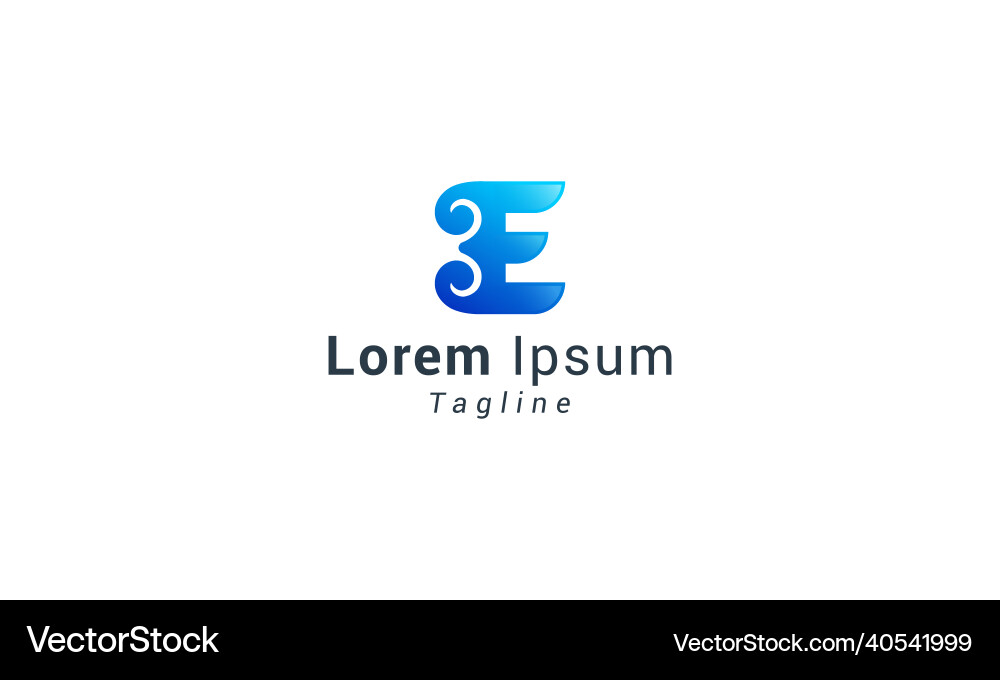 Letter e creative spiral technological modern logo