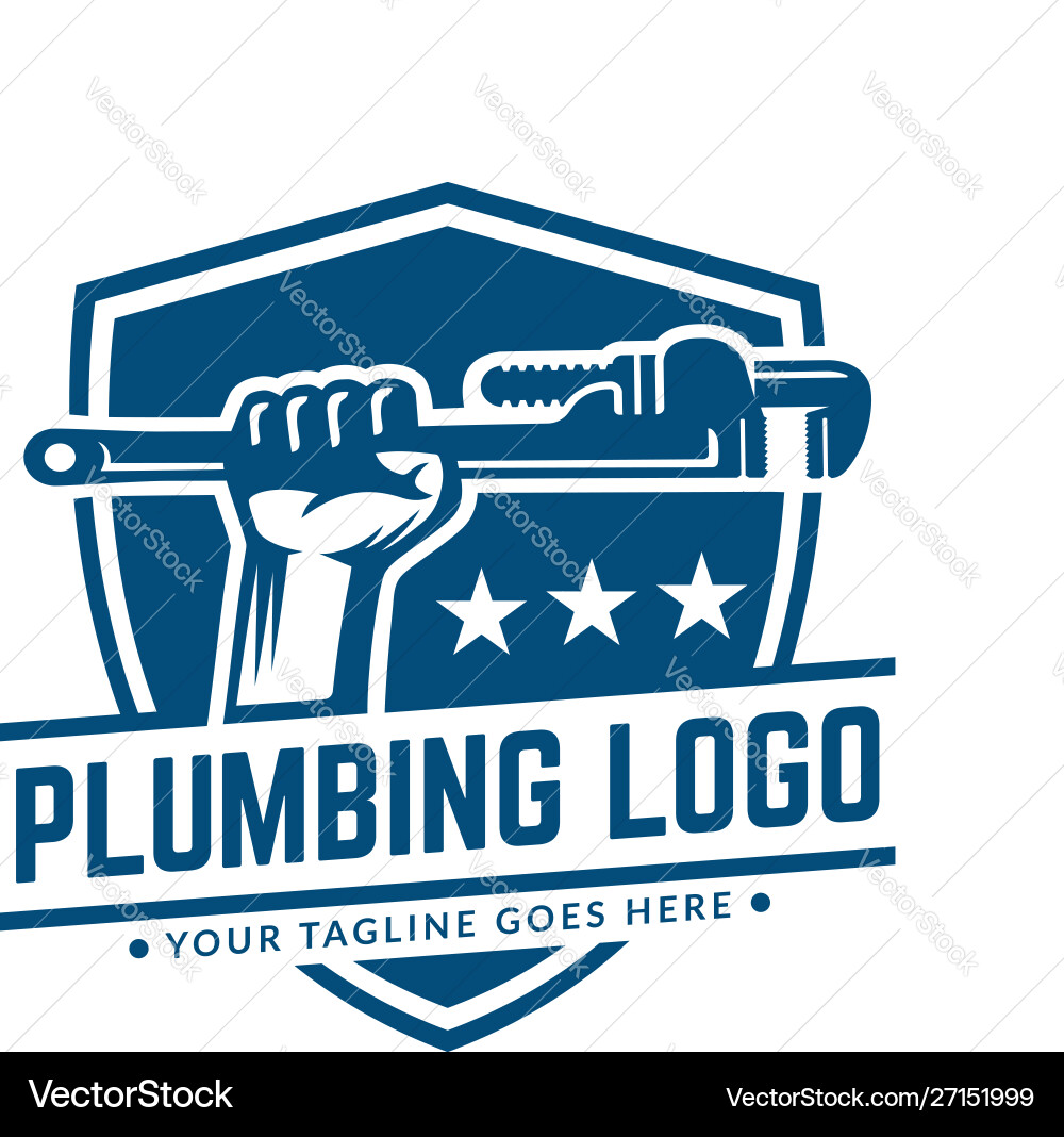 Plumbing logo template easy to customize Vector Image