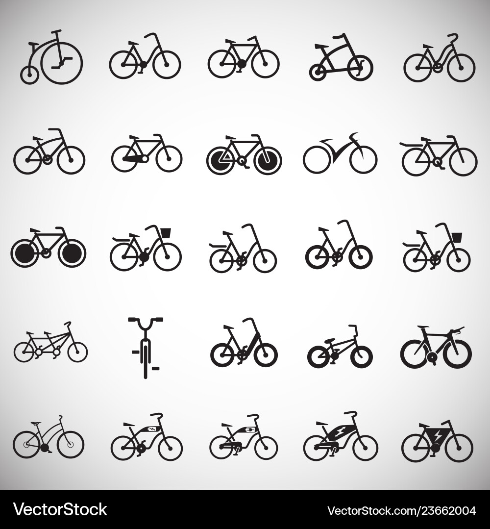 Bicycle icons set on white background for graphic Vector Image