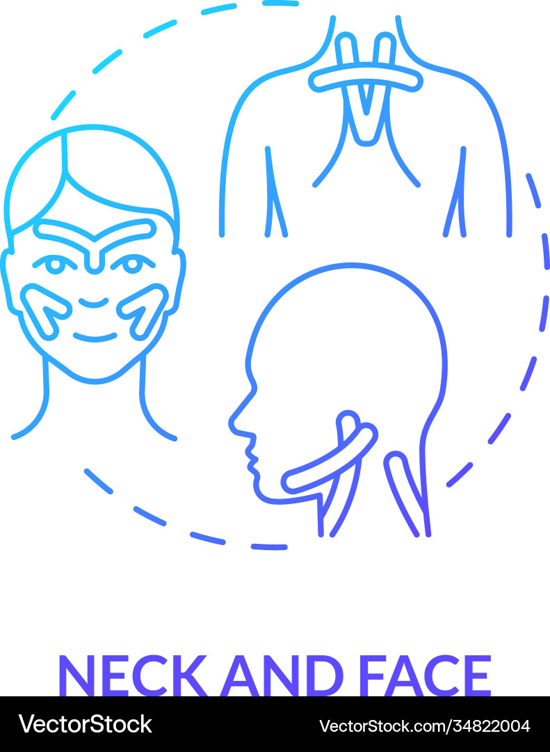 Neck and face blue gradient concept icon Vector Image