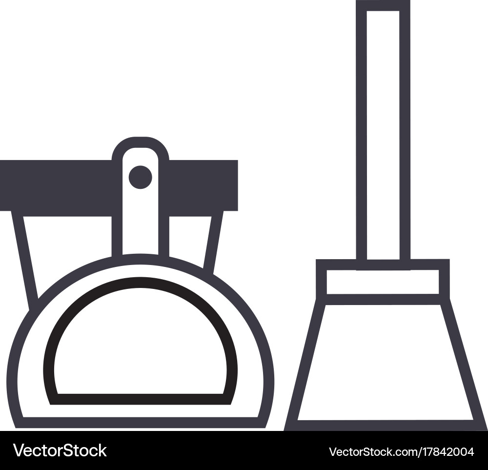 Scoop bucket brush line icon sign Royalty Free Vector Image