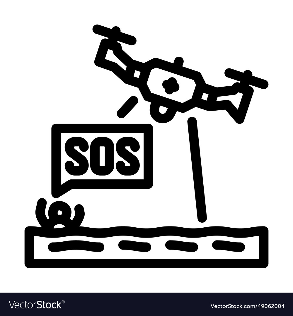 Search rescue drone line icon Royalty Free Vector Image Search rescue drone line icon Royalty Free Vector Image