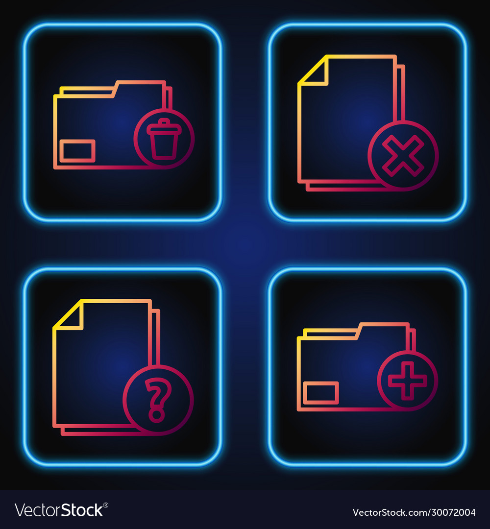 Set line add new folder unknown document delete Vector Image Set line add new folder unknown document delete Vector Image