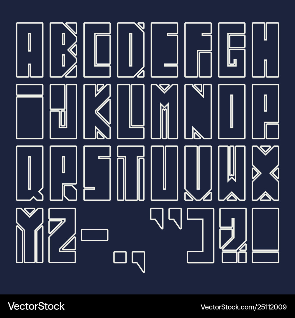 Alphabet set Royalty Free Vector Image - VectorStock
