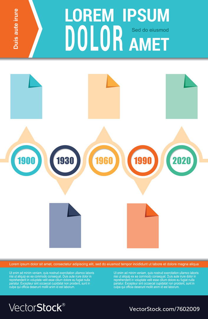 Document layout infographic elements timeline Vector Image