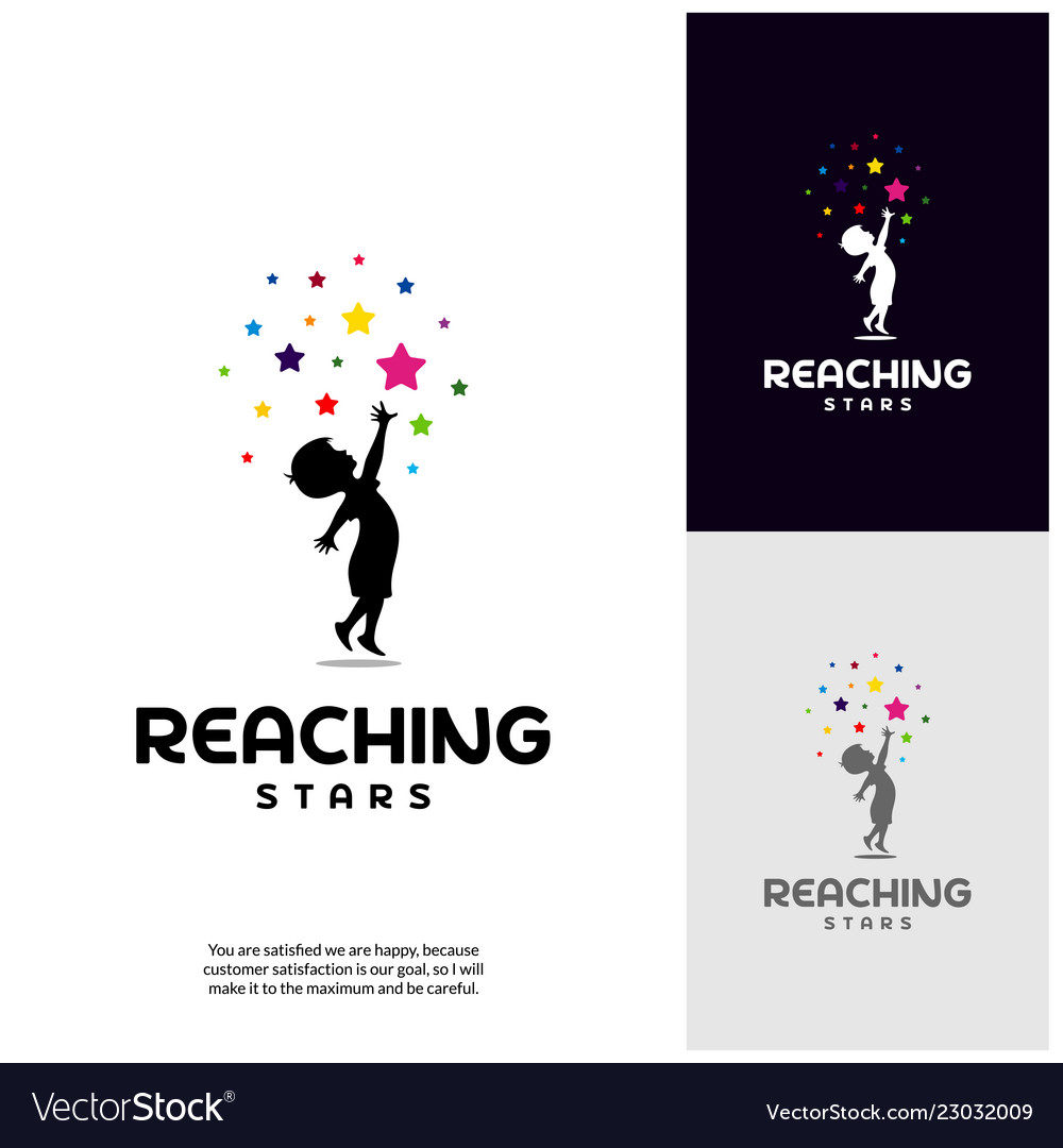 Reaching stars logo design template dream star Vector Image