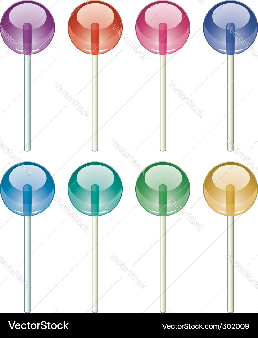 Set of colorful lollipops Royalty Free Vector Image