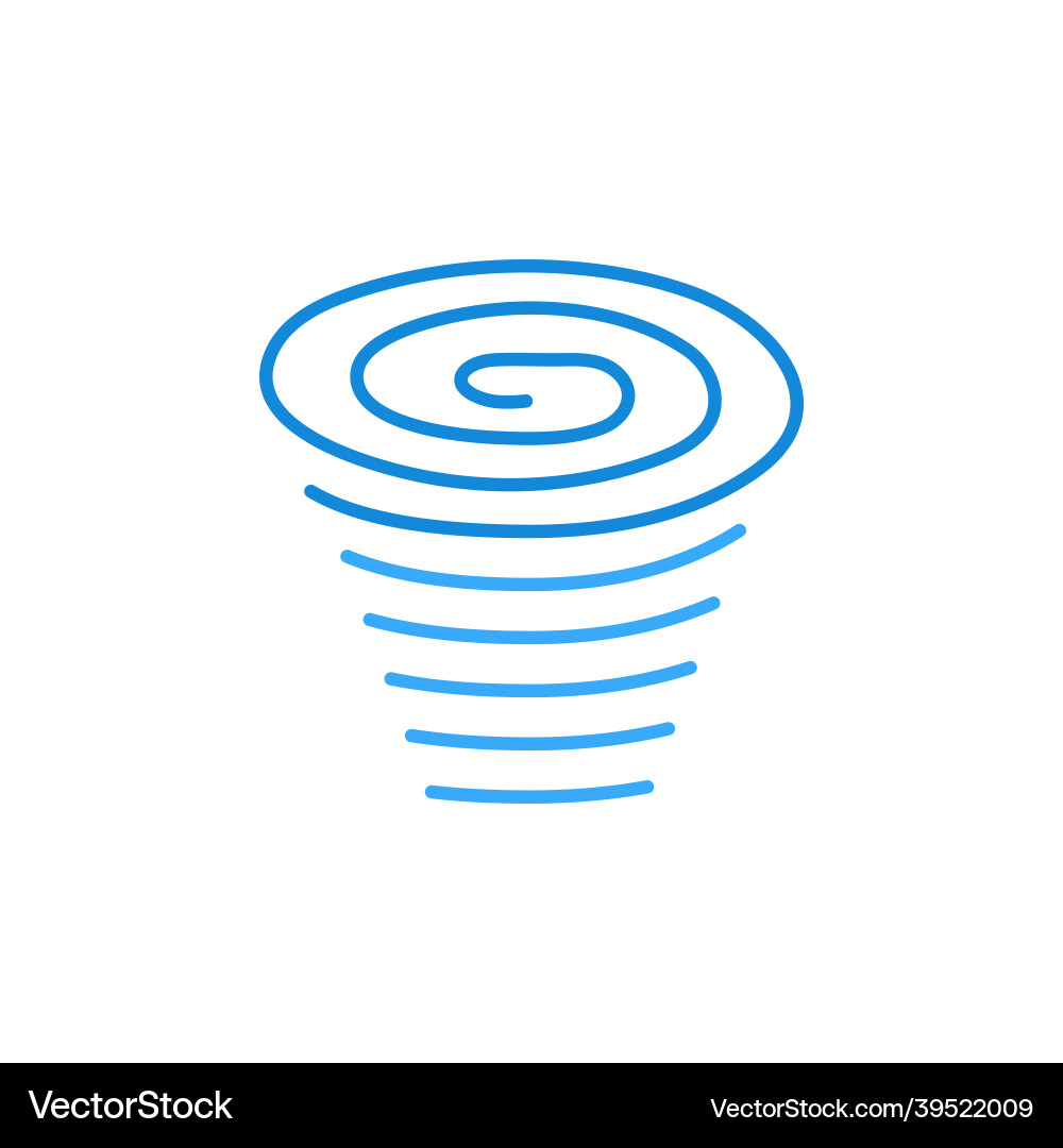 Tornado blue line icon - hurricane linear Vector Image