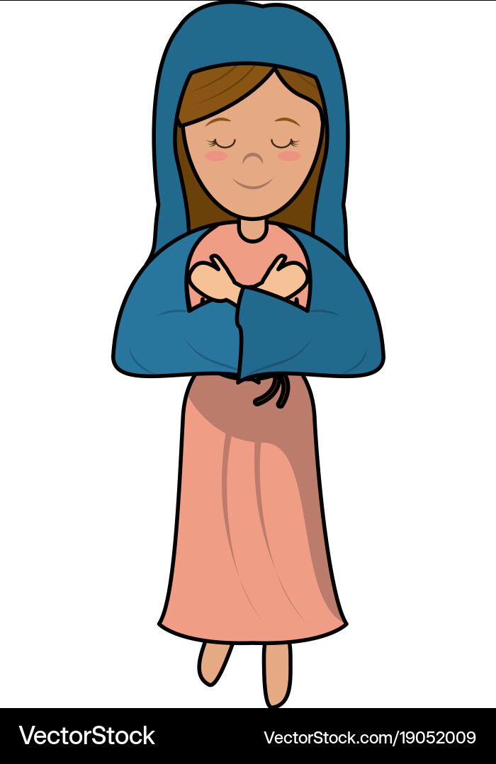 Virgin mary cartoon Royalty Free Vector Image - VectorStock