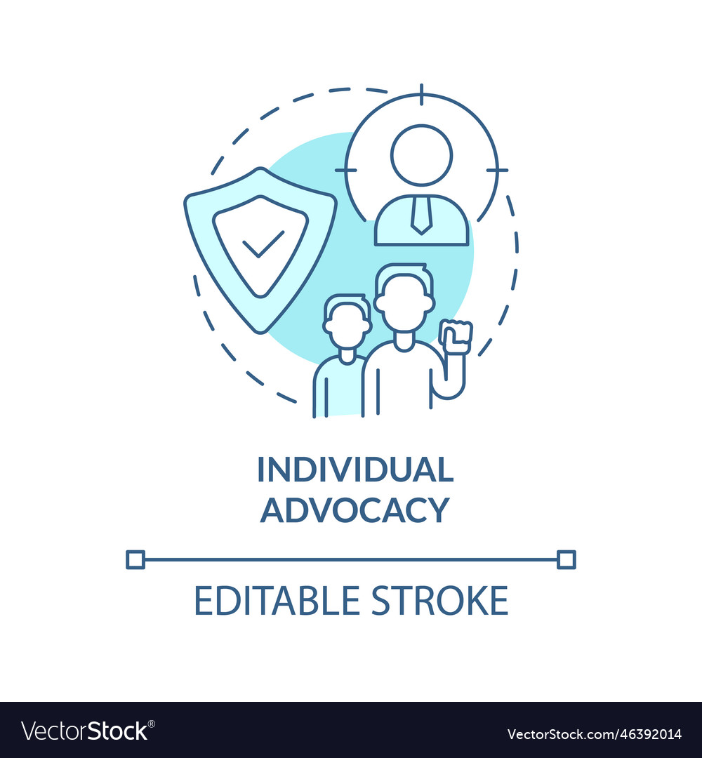 Individual advocacy turquoise concept icon Vector Image Individual advocacy turquoise concept icon Vector Image