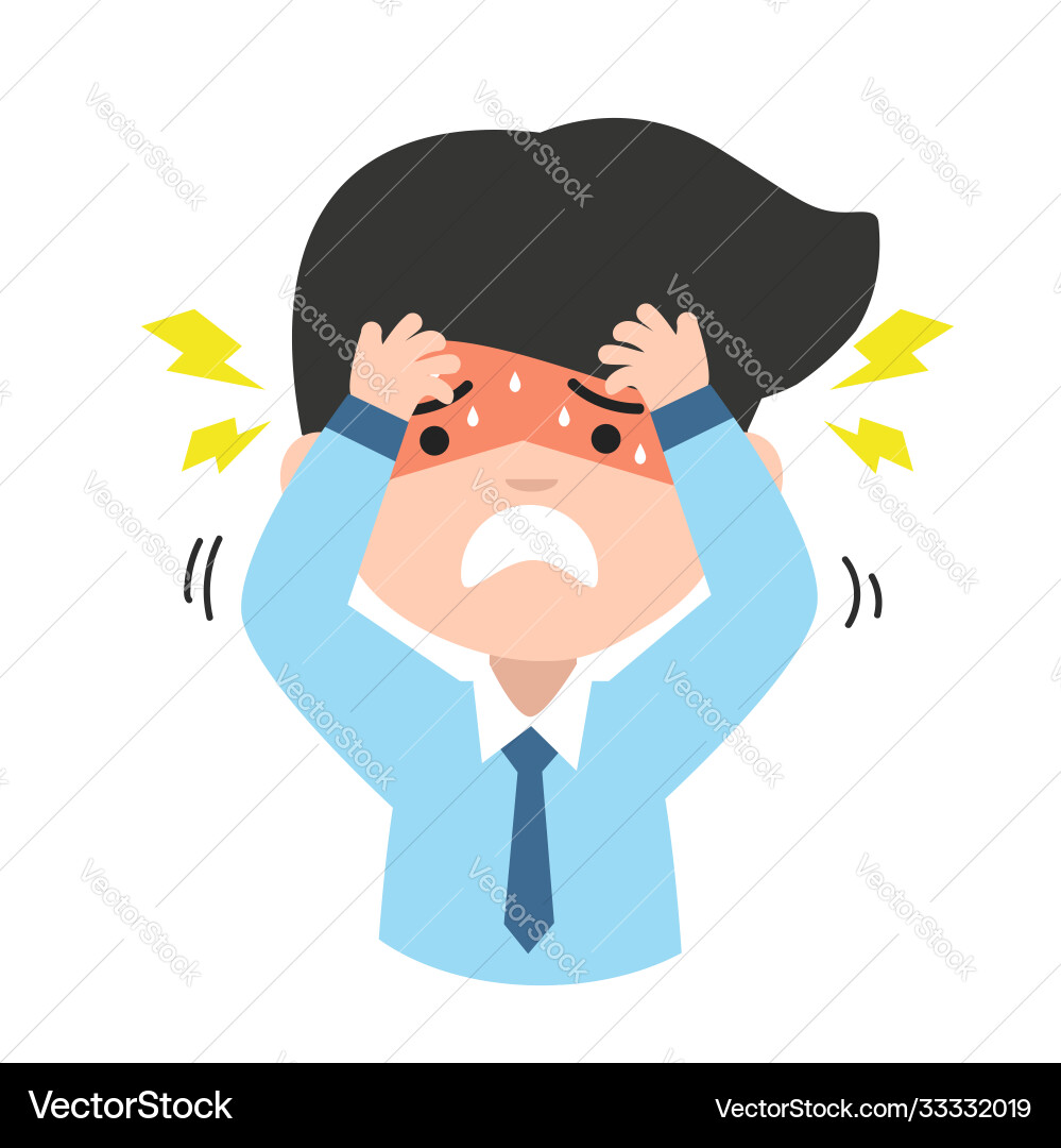 Businessman headache disease head concept Vector Image