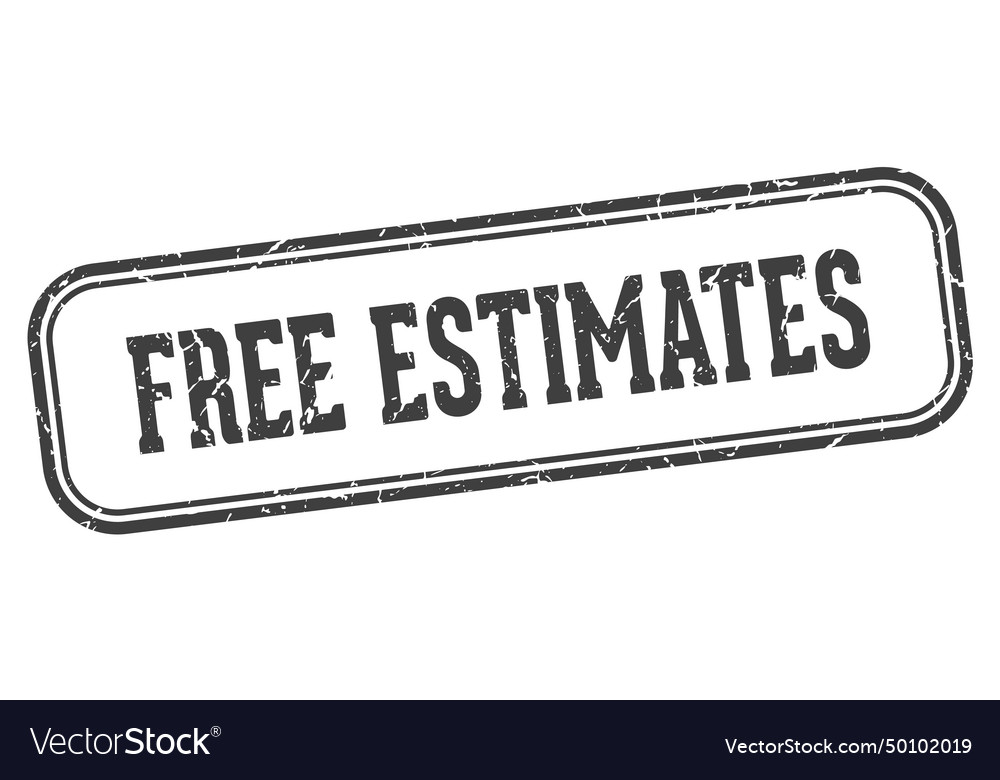Free estimates stamp free estimates rectangular Vector Image