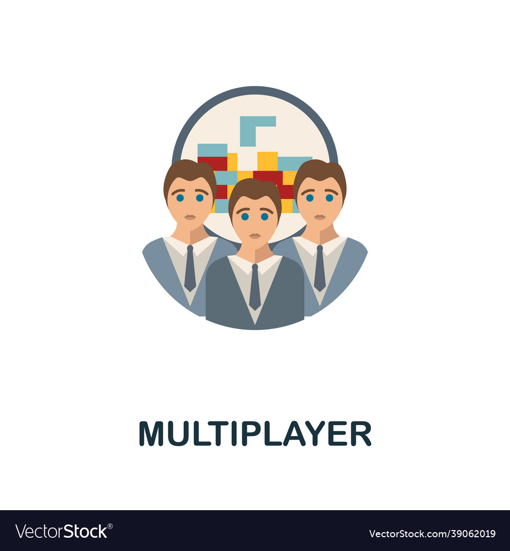 Multiplayer flat icon simple sign from Royalty Free Vector