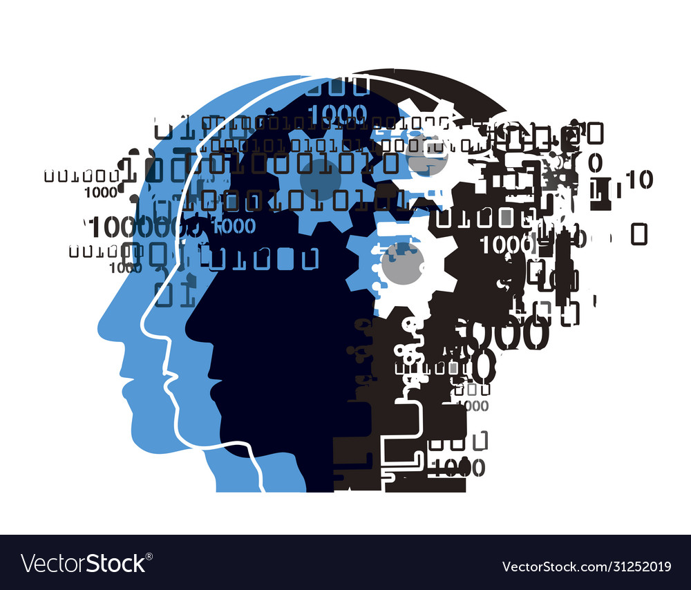 Programmer computer expert hacker silhouettes Vector Image