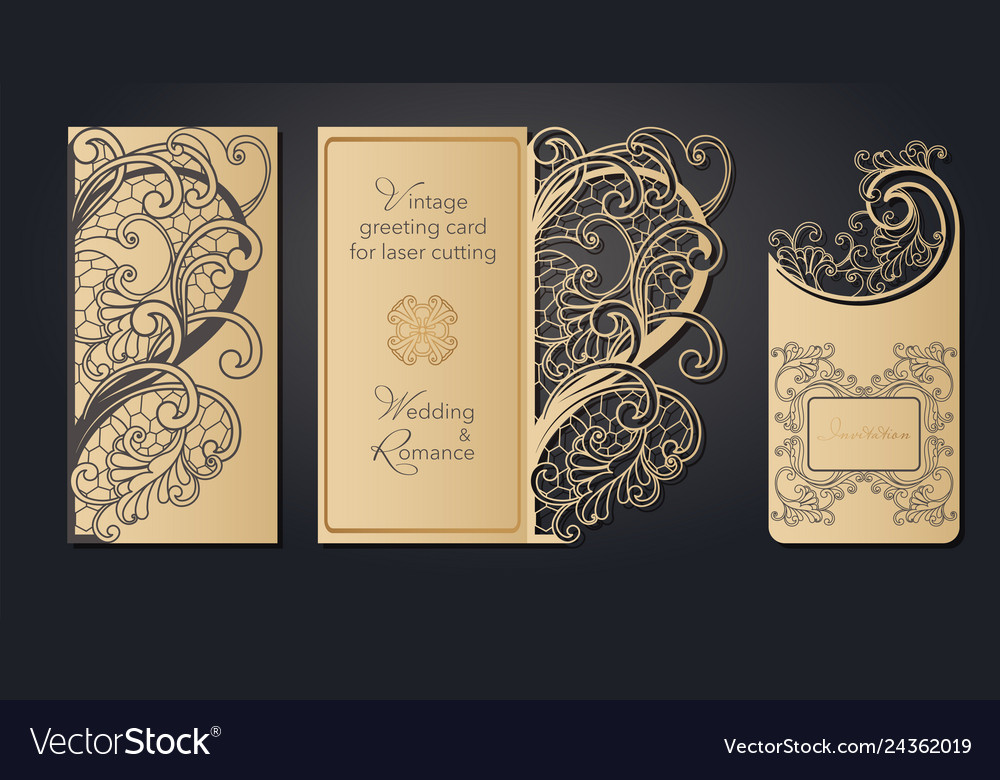 Template Greeting Card For Laser Cutting Openwork Vector Image template-greeting-card-for-laser-cutting-openwork-vector-image
