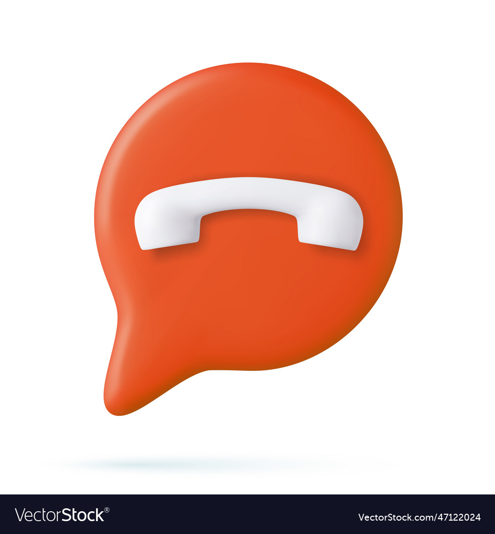 3d minimal decline the phone icon Royalty Free Vector Image 3d minimal decline the phone icon Royalty Free Vector Image
