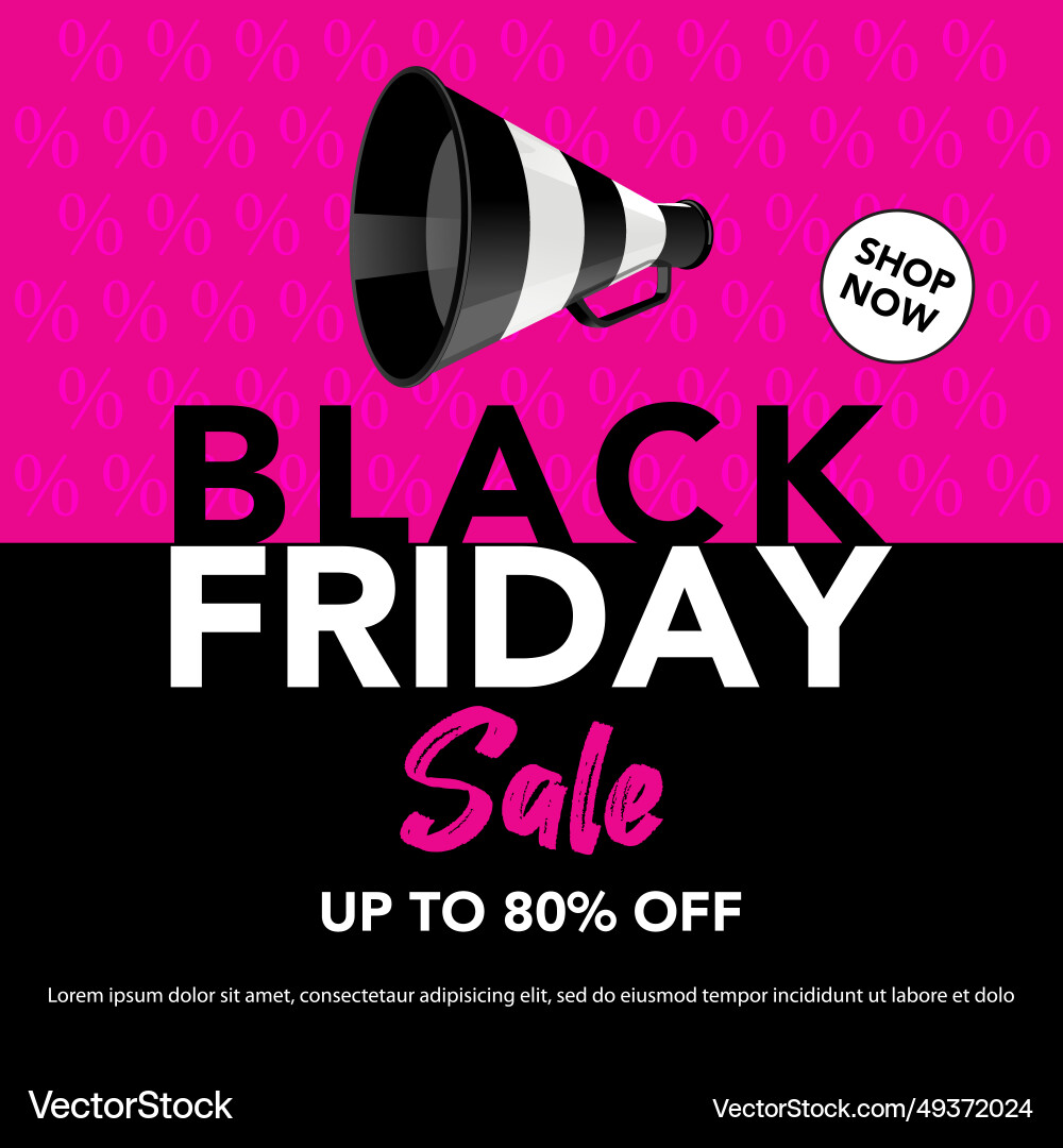 Black friday sale event banner Royalty Free Vector Image