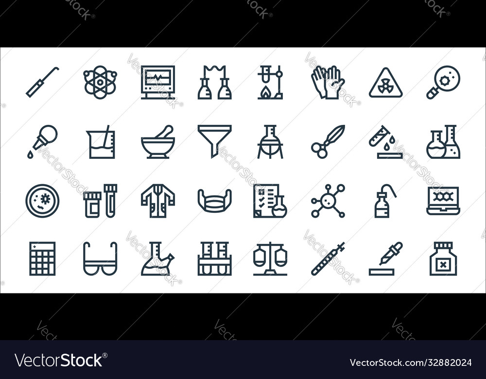 Laboratory Line Icons Linear Set Quality Vector Image
