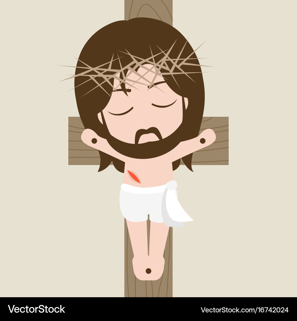 Messiah on the cross Royalty Free Vector Image