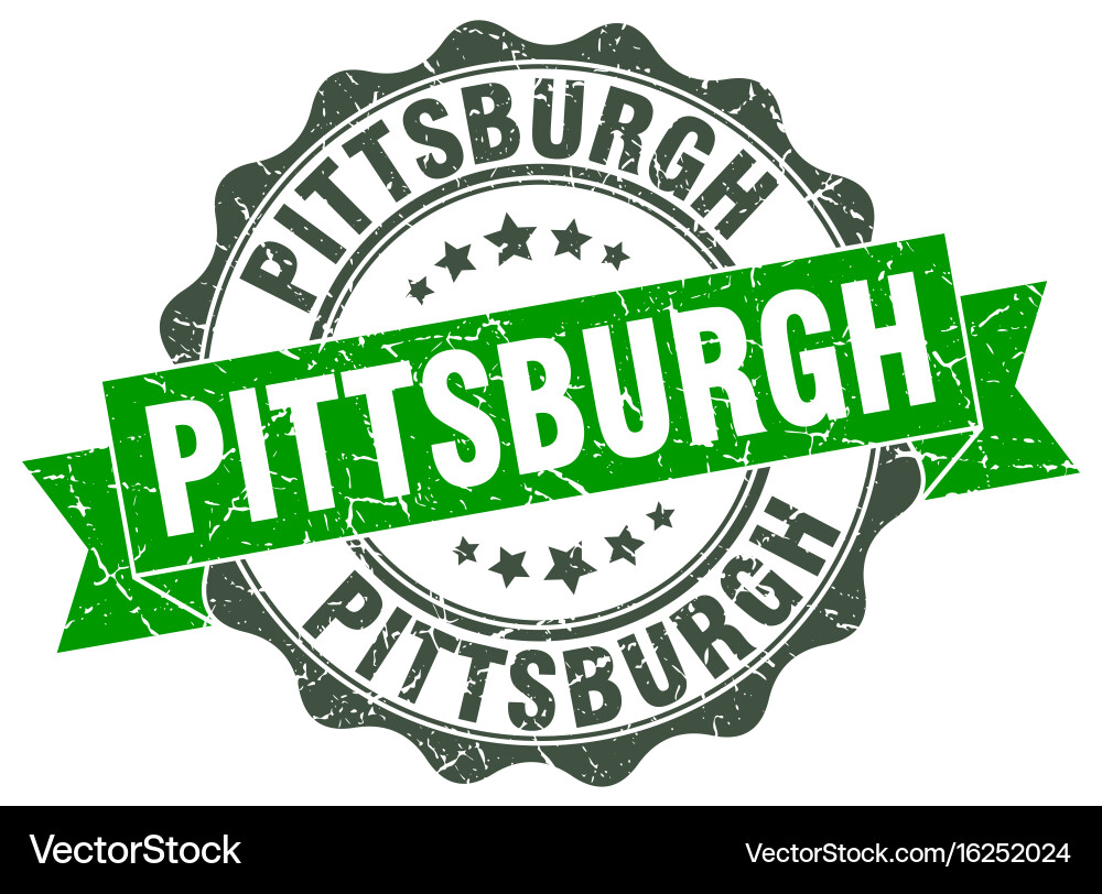 Pittsburgh round ribbon seal Royalty Free Vector Image