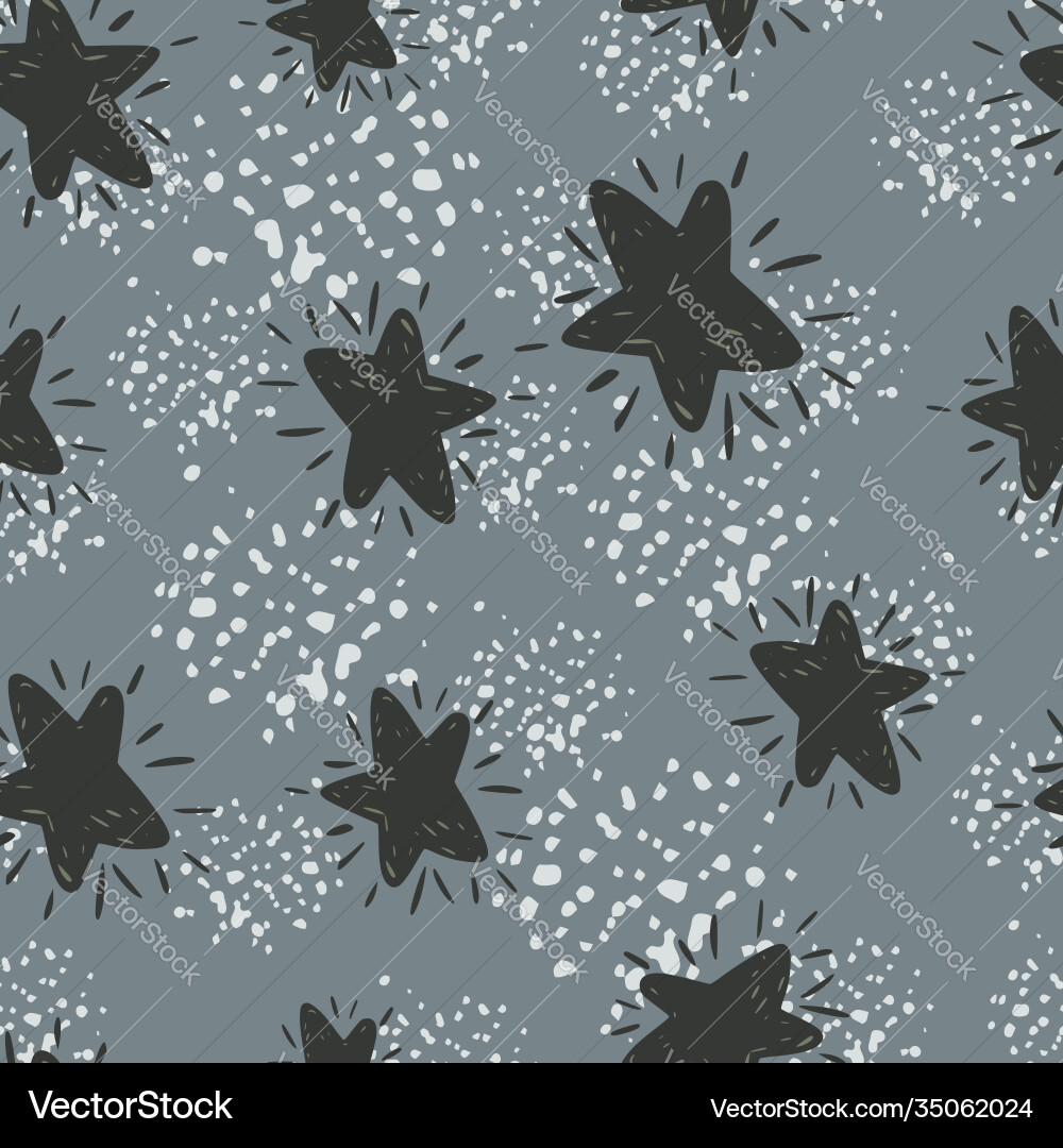 Random seamless pattern with different stars dark Vector Image