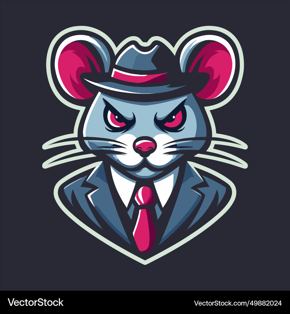 Rogue rodent a mischief in style Royalty Free Vector Image