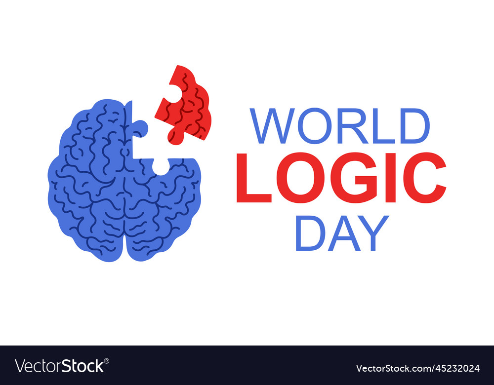 World logic day january 14 silhouette Royalty Free Vector