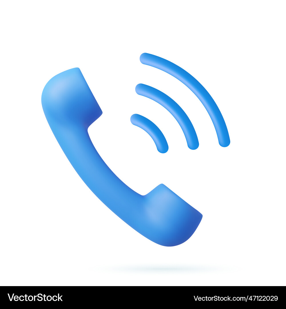3d realistic phone handset ringing Royalty Free Vector Image