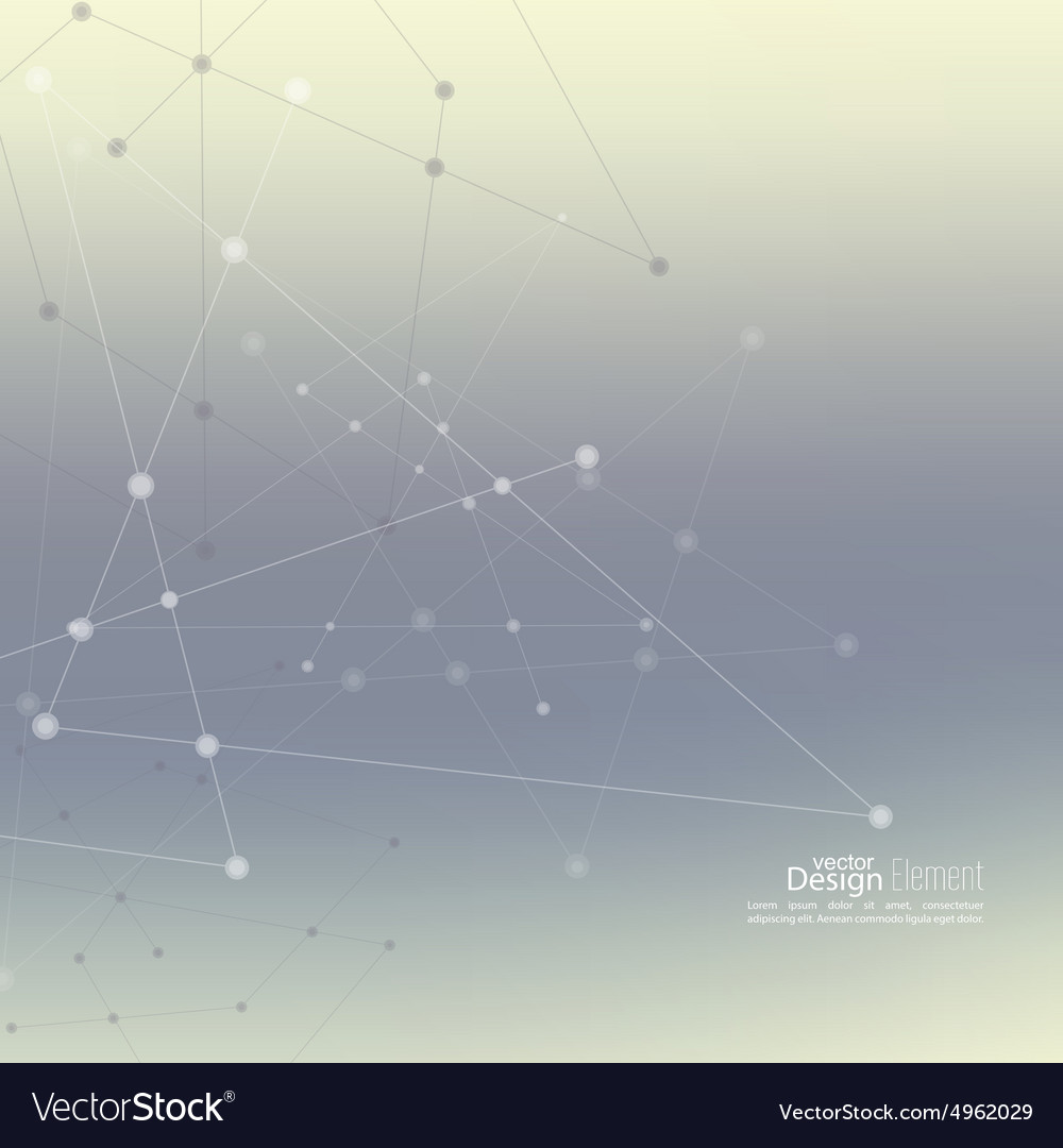 Abstract background with dots array and lines Vector Image