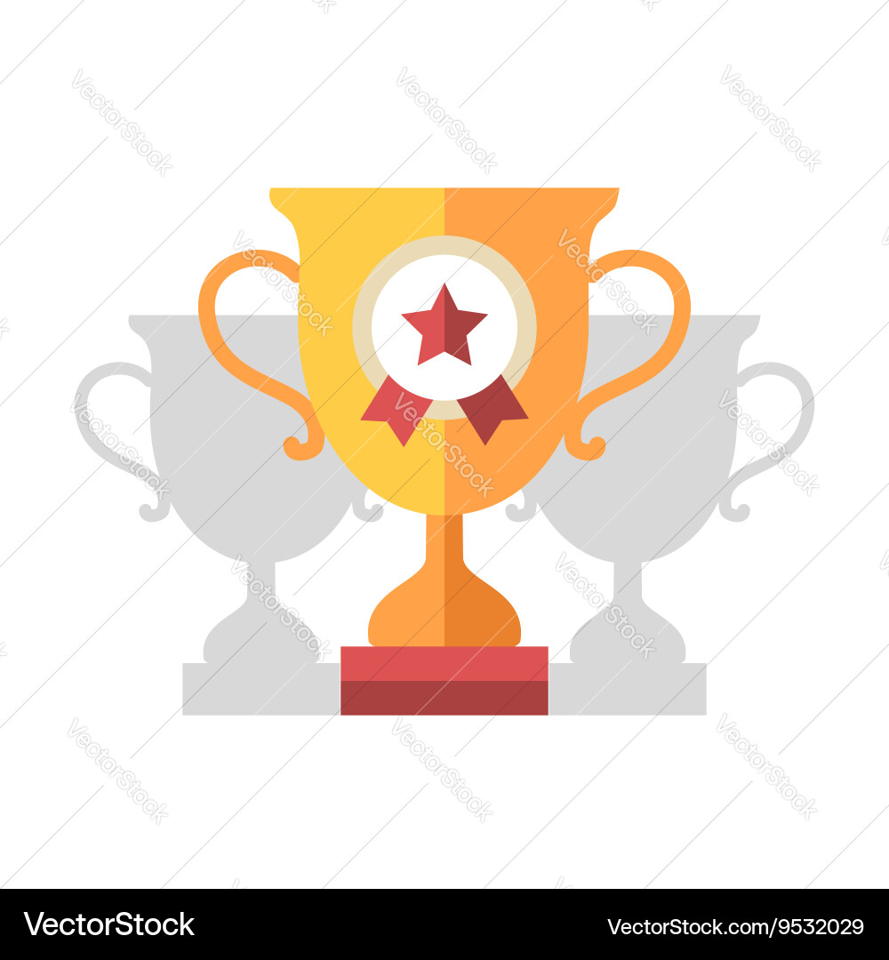 Award cup flat design single icon Royalty Free Vector Image