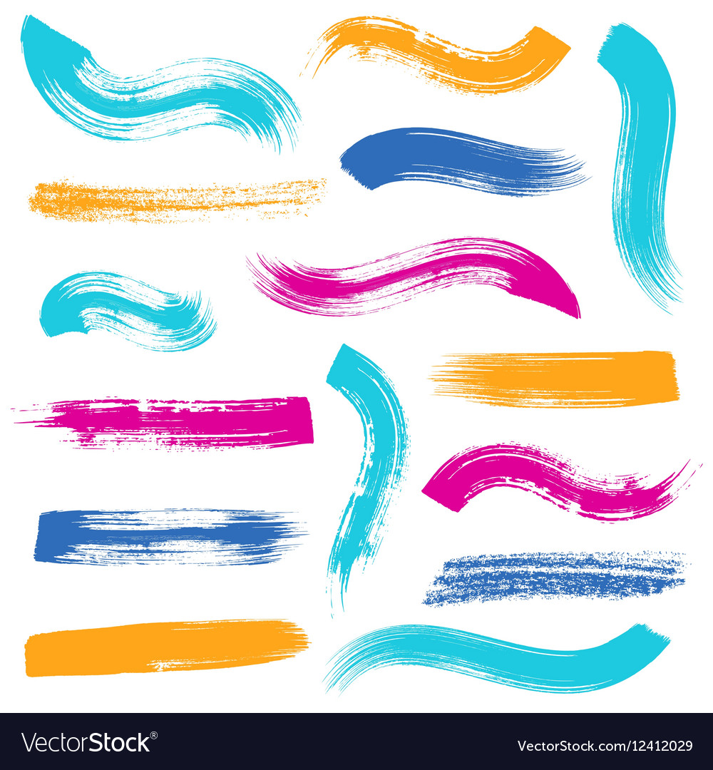 Colorful brush strokes Royalty Free Vector Image