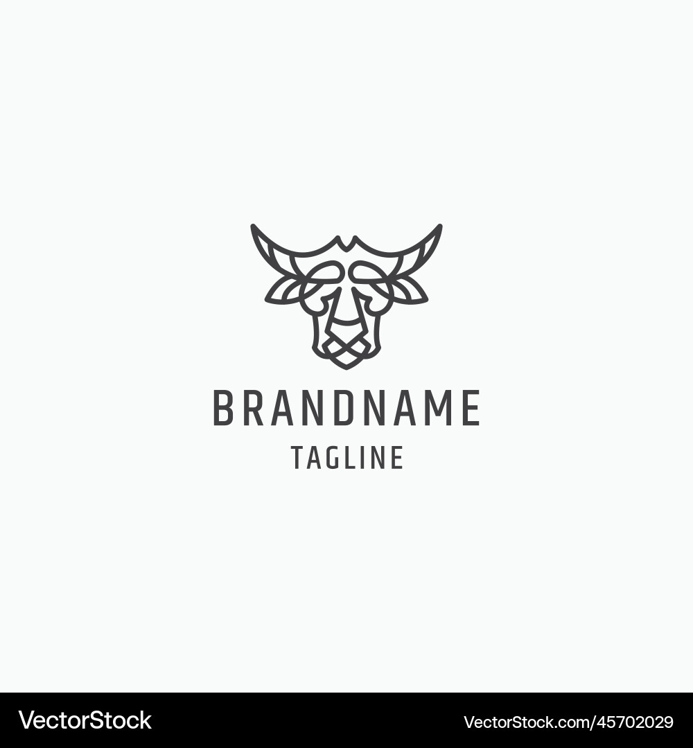 Cow head logo icon design template flat Royalty Free Vector