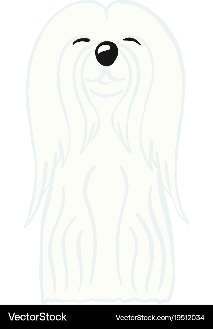 Lhasa apso cartoon dog icon Royalty Free Vector Image
