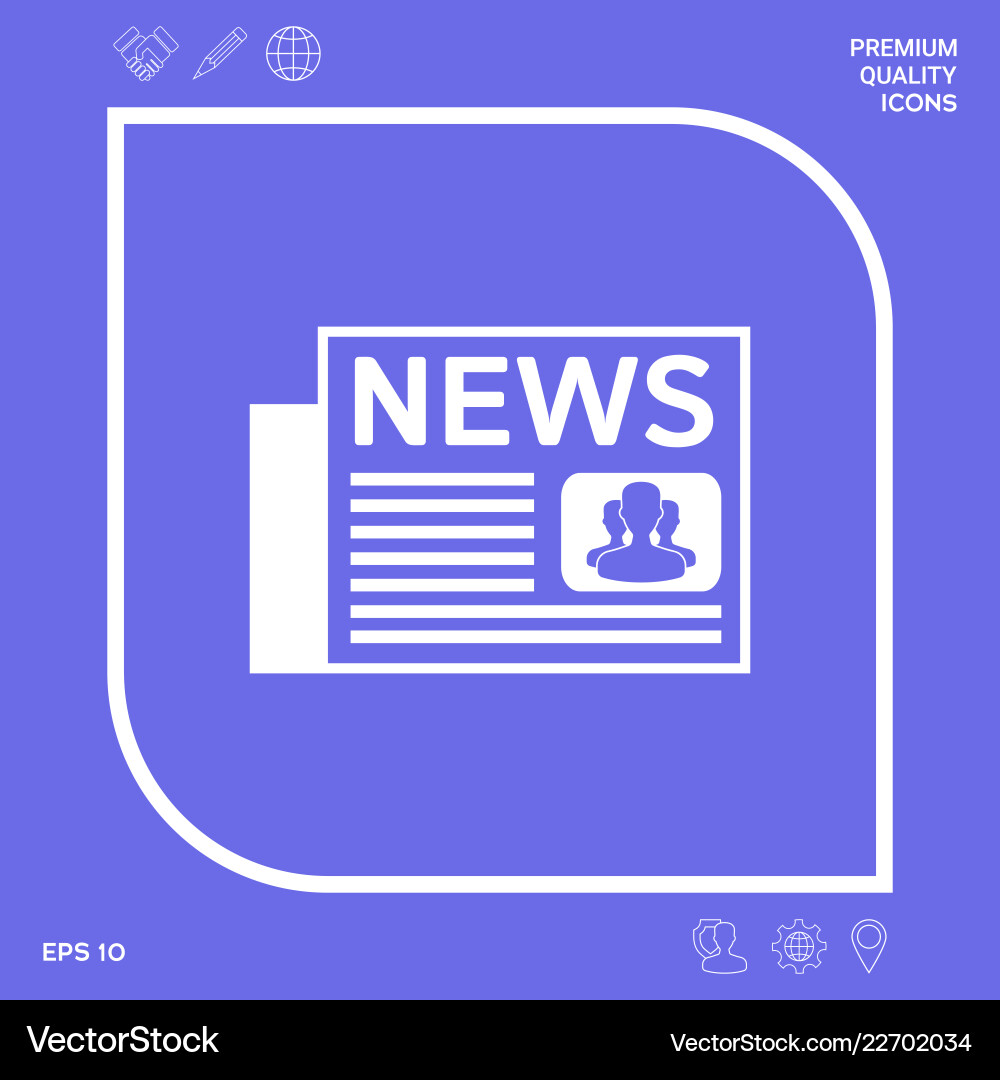 Newspapers icon symbol graphic elements Royalty Free Vector