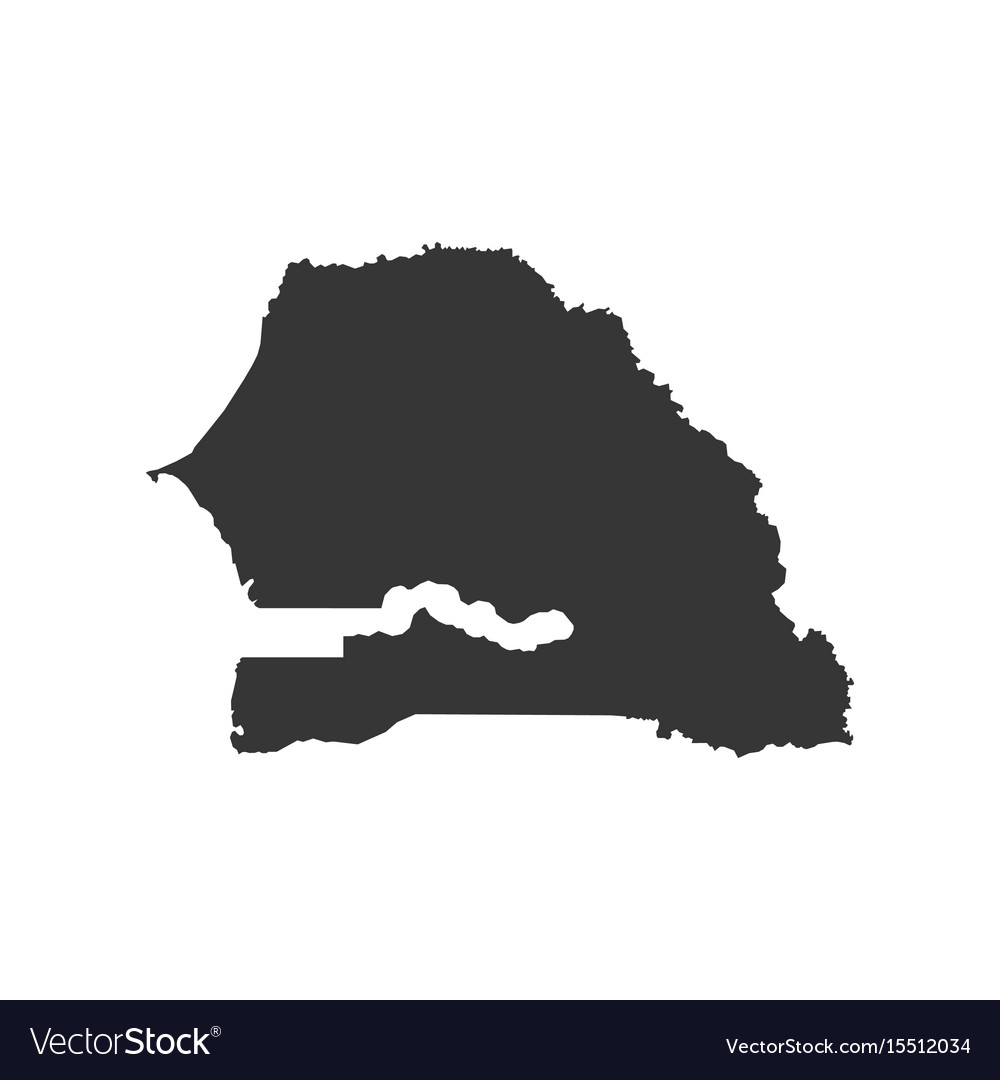 Senegal map outline Royalty Free Vector Image - VectorStock