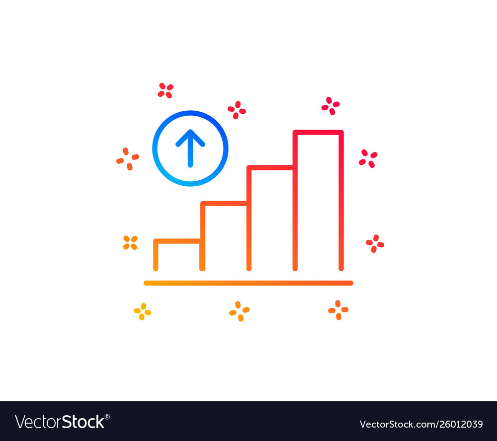 Graph line icon column chart sign Royalty Free Vector Image