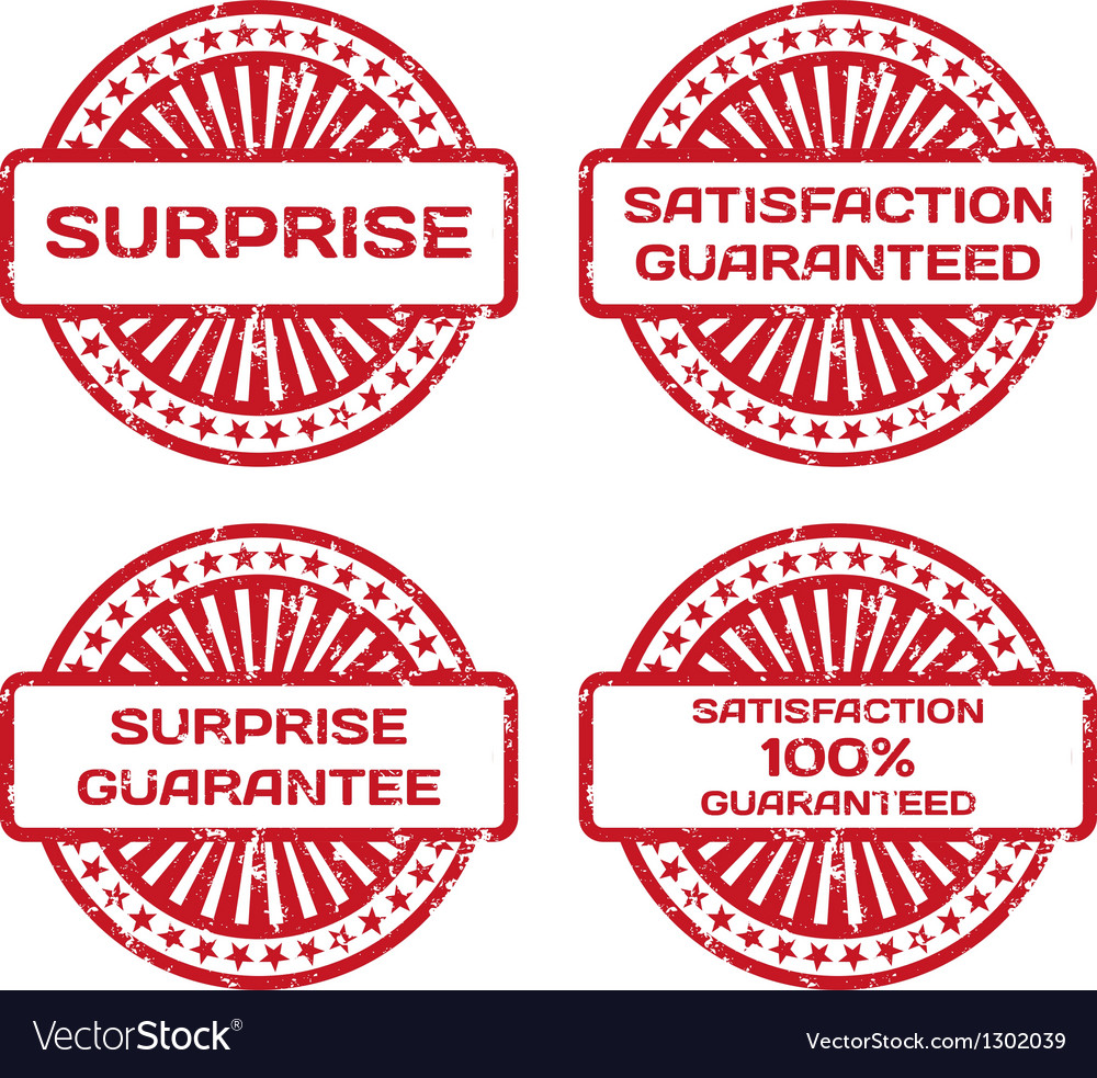 Grunge rubber stamp set satisfaction guarantee Vector Image