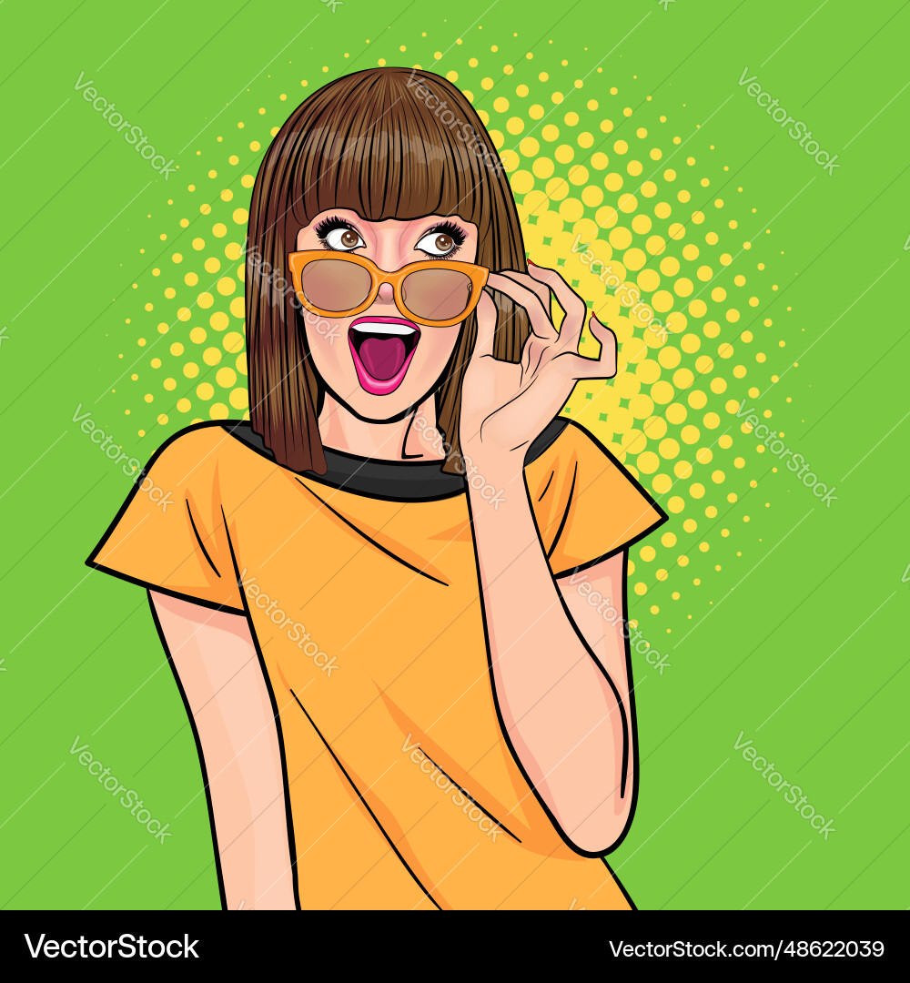 Surprised beautiful young woman 024 Royalty Free Vector