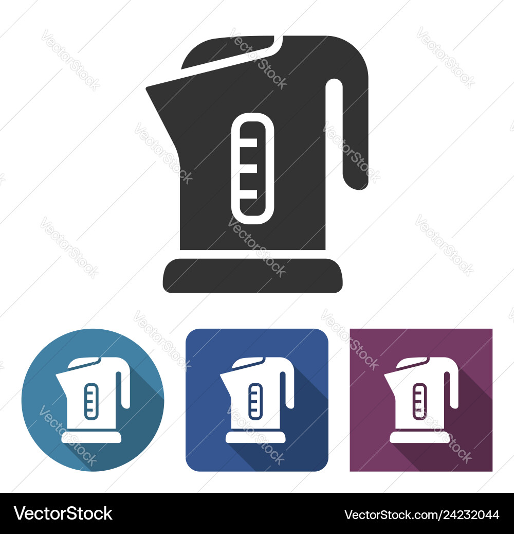 Electric kettle icon in different variants Vector Image