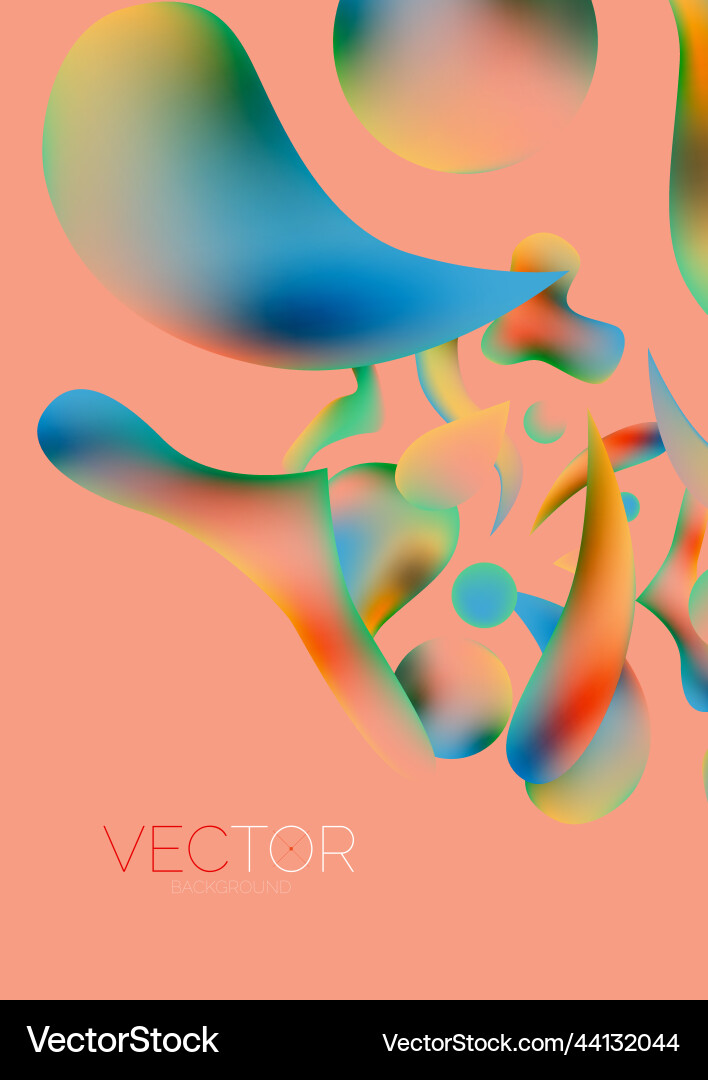 Fluid water drop shape composition abstract Vector Image