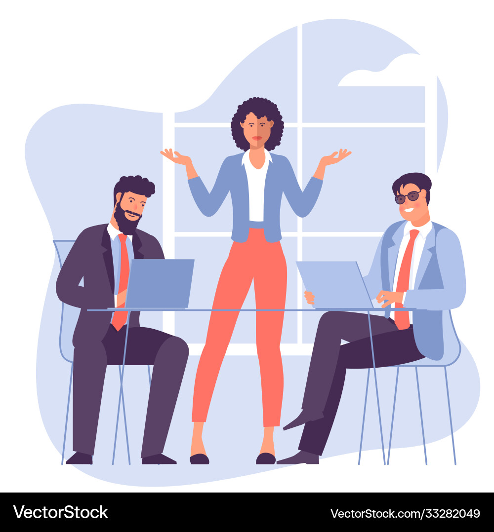 Business Meeting Negotiation Brainstorming Vector Image