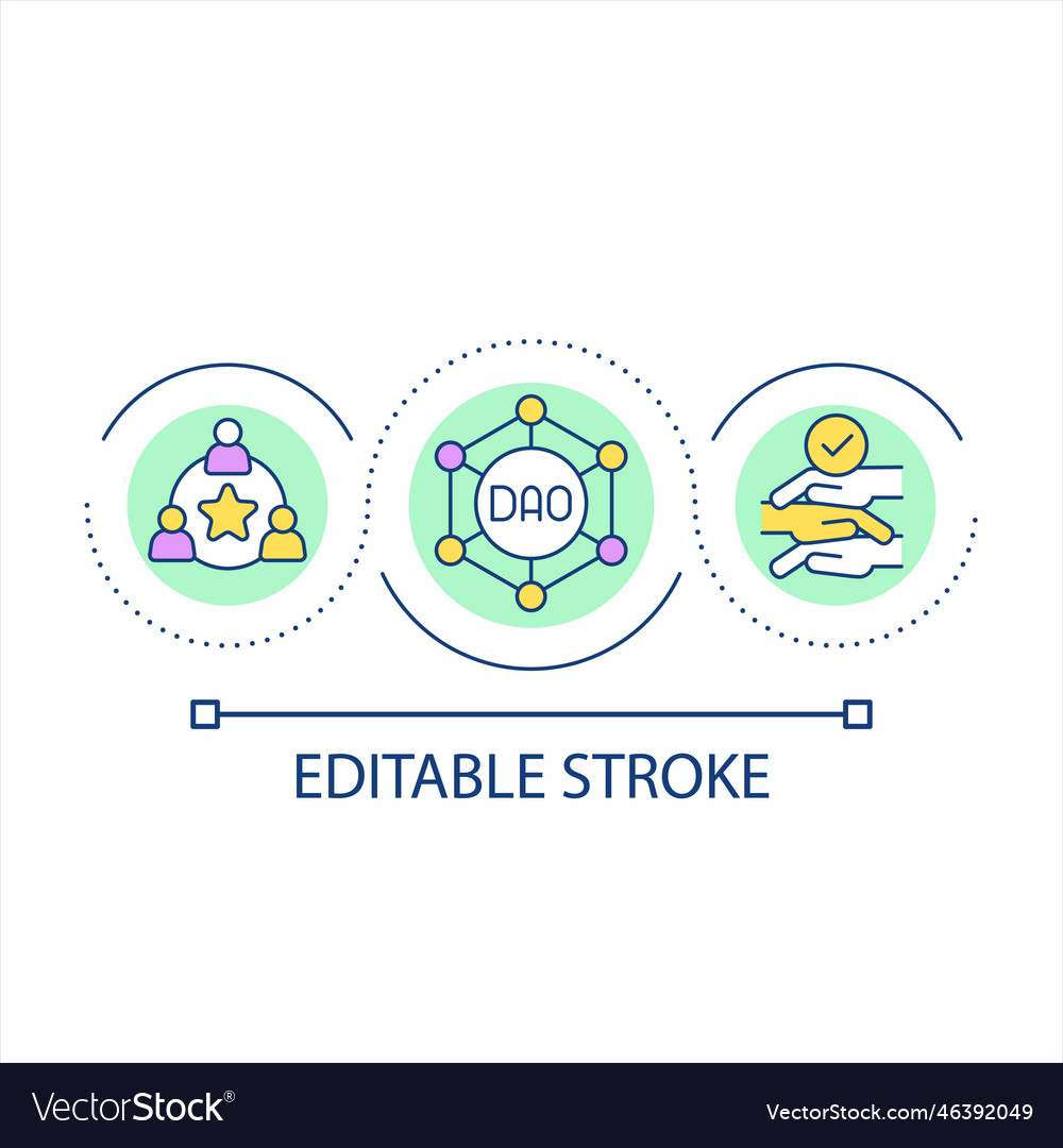 Dao network development loop concept icon Vector Image