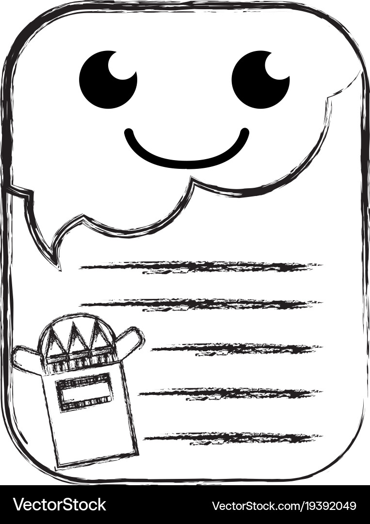 Figure smile and cute note paper kawaii Royalty Free Vector