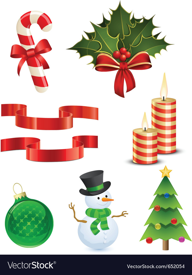 Christmas icon set Royalty Free Vector Image - VectorStock