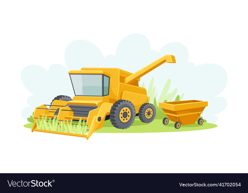 Combine harvester agricultural machine Royalty Free Vector Combine harvester agricultural machine Royalty Free Vector
