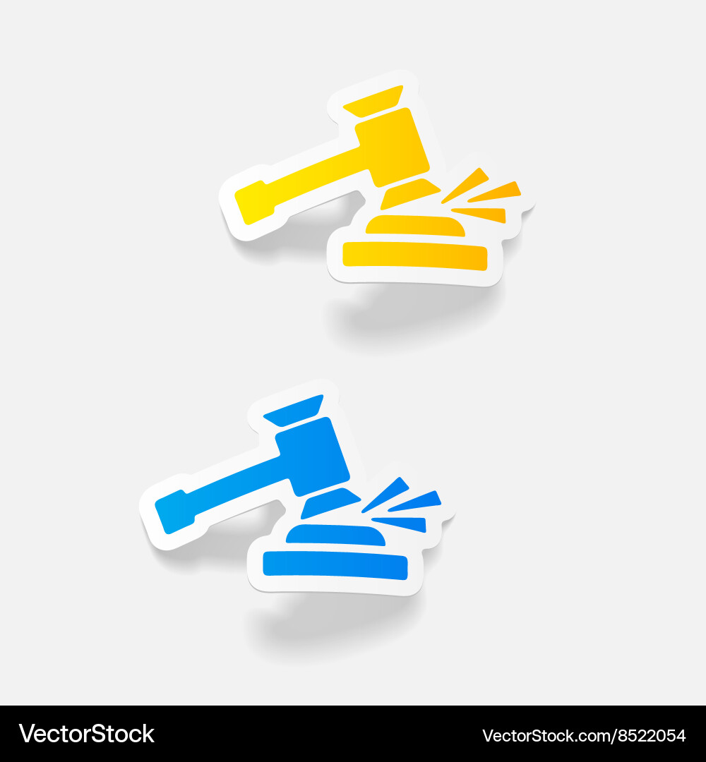 Realistic design element gavel Royalty Free Vector Image