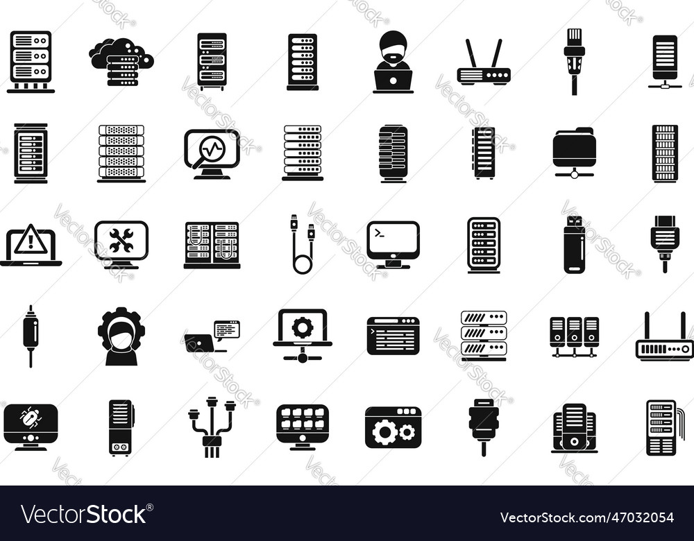 System administrator icons set simple Royalty Free Vector System administrator icons set simple Royalty Free Vector